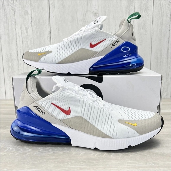 Nike | Shoes | Mens Nike Air Max 27 White Royal Blue University Red ...